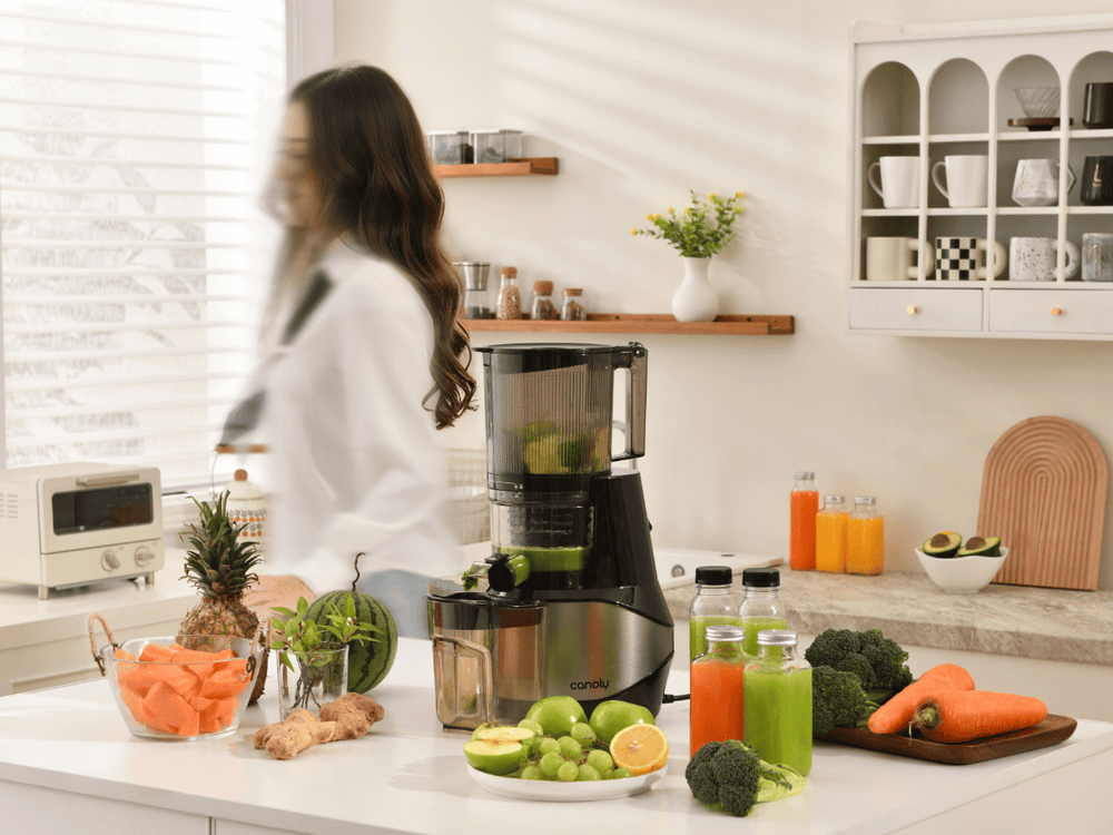 Canoly C09 Slow Juicer Machines Hands-Free Cold Press Juicer Easy Clean